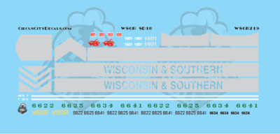 Wisconsin & Southern Railroad WSOR SD18 Locomotive Decal Set HO Scale ...