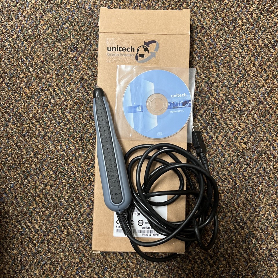 Unitech MS100-4G USB Handheld Pen / Wand Barcode Scanner USB Plug ...