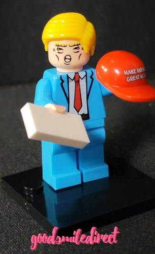 BRAND NEW President Donald Trump Custom Lego Minifigure w/ MAGA HAT USA ...