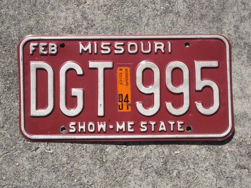 1994 Missouri License Plate MO Chevy Ford Chevrolet Dodge Show Me State ...