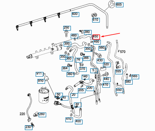 MERCEDES-BENZ VITO W639 Kraftstoffschlauch A6510706581 NEUES ECHTES ...