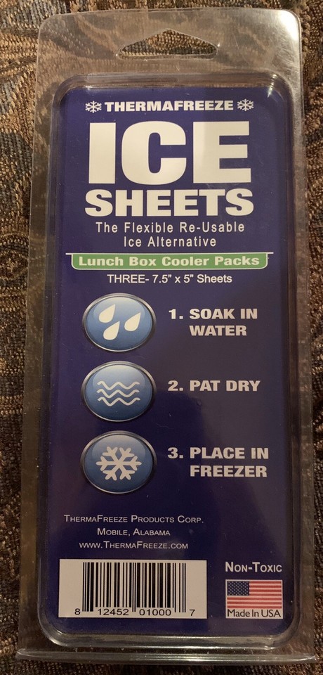 NIP THERMAFREEZE Reusable Flexible Ice Sheets Lunch Box Cooler Packs 3 ...