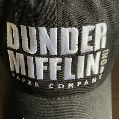 Dunder Mifflin Baseball Cap - Black & White Adjustable - The Office ...