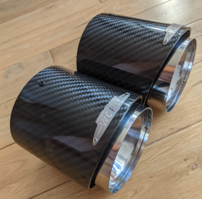 R57 MINI Cooper S JCW John Cooper Works Exhaust Tips Pair Carbon Fibre ...