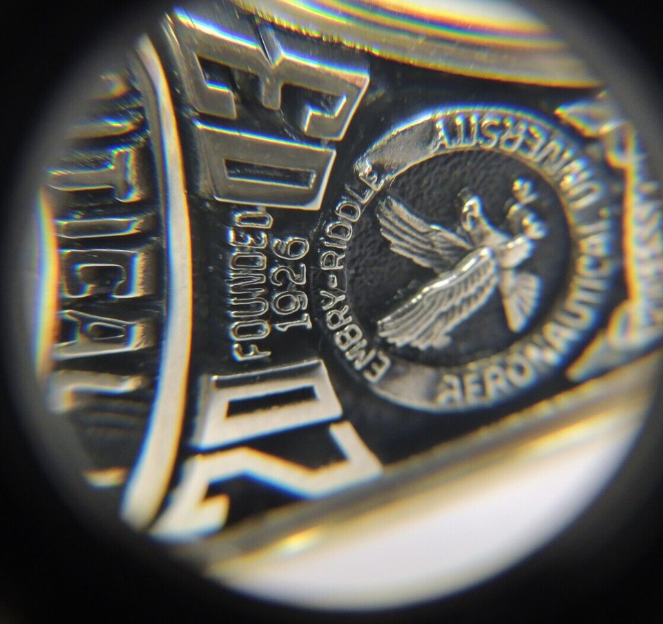 10K Gold White Embry Riddle Aeronautical University Class Ring 10kt ...