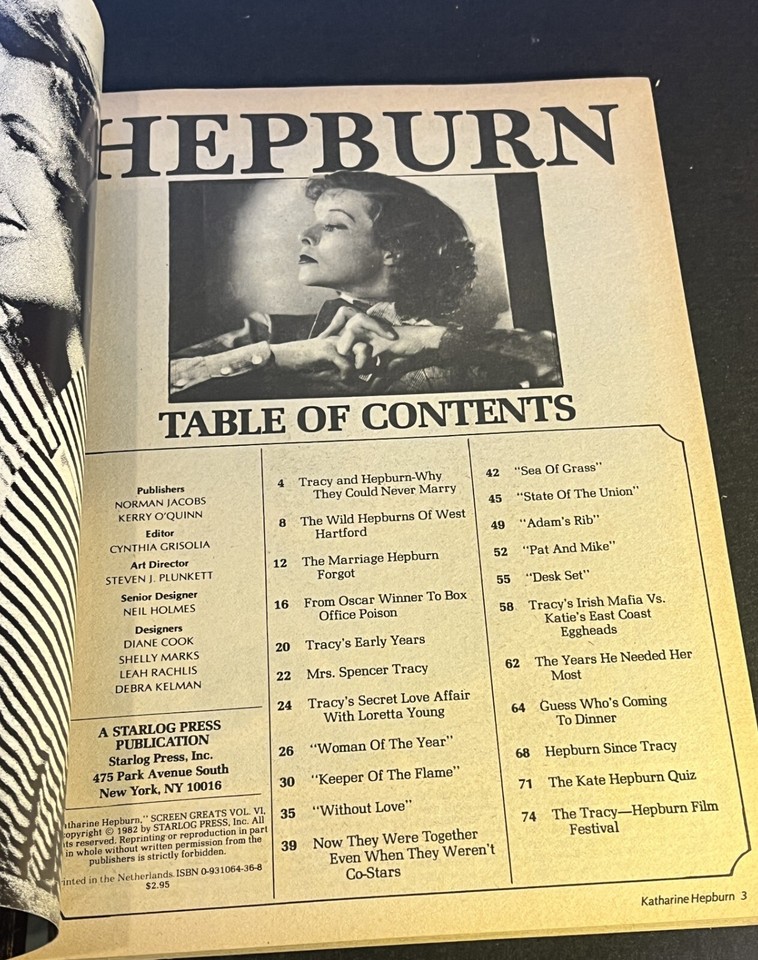 Vintage Screen Greats Vol. VI - 1982 - Katharine Hepburn - Starlog ...