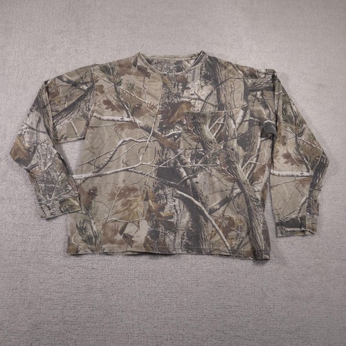 Realtree Shirt Mens 2XL Camouflage Long Sleeve Pocket Hunting Cotton ...