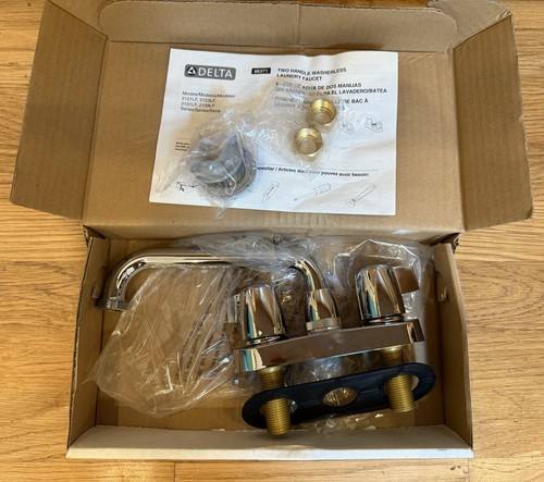 Delta 2121LF Classic Double Handle Laundry Faucet W/ Hose Thread CHROME ...