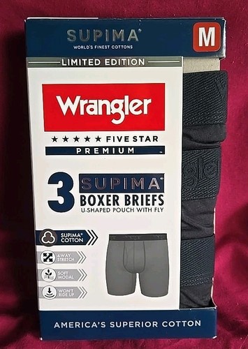 Wrangler Five Star Premium 3 Supima Boxer Briefs Size Med, Limited ...