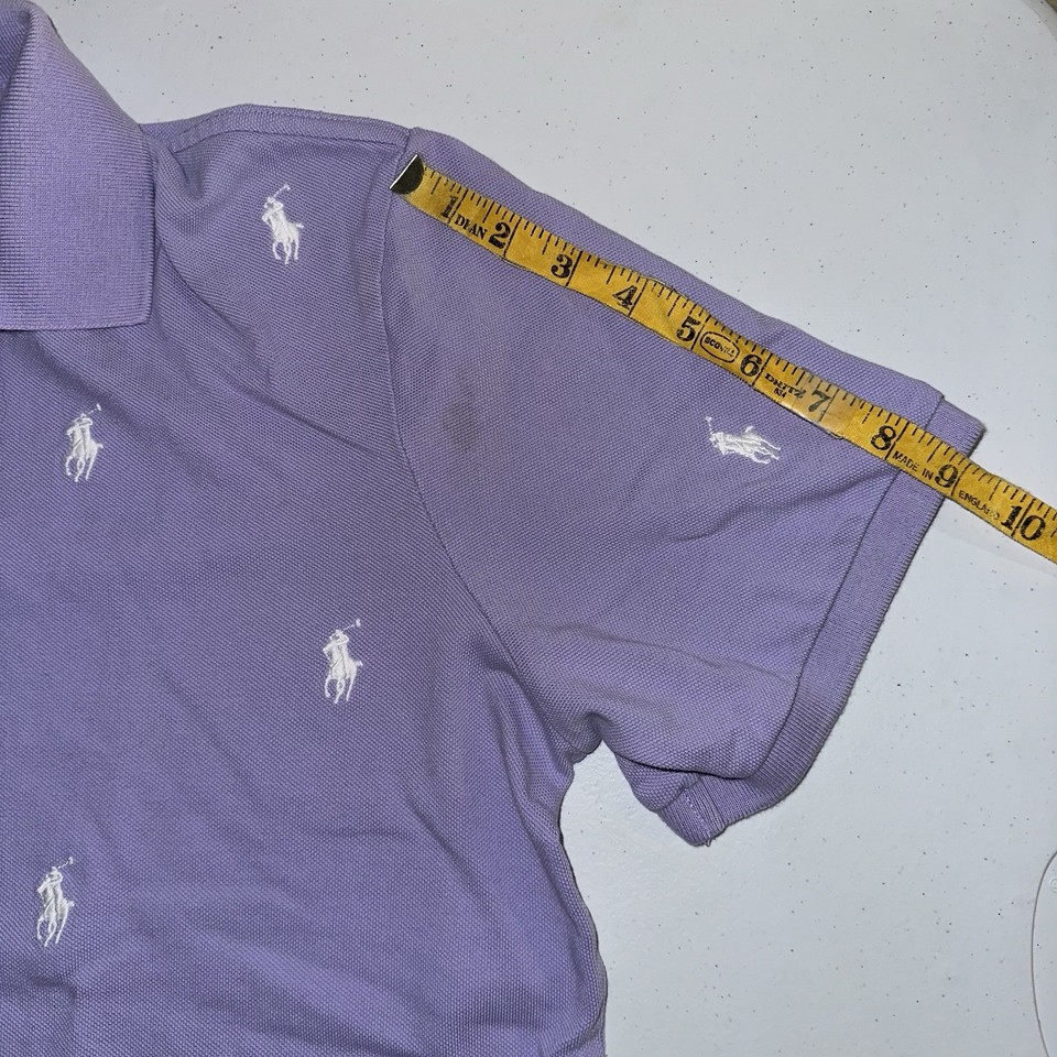 Polo Ralph Lauren Classic Fit Sz L Polo Shirt All Over Embroidered Pony ...