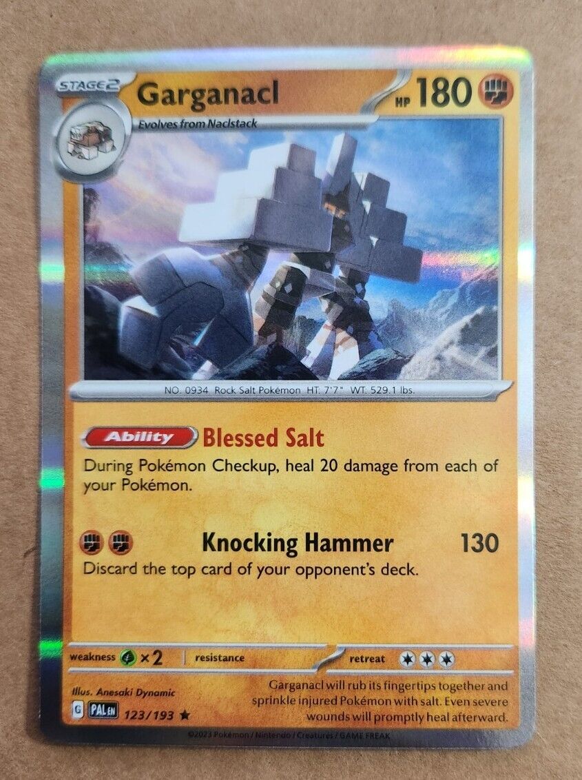 Pokemon TCG - Garganacl 123/193 - Holo Rare Card - Paldea Evolved | eBay