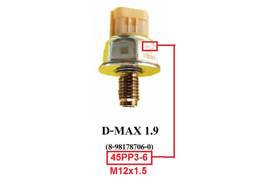 Fuel Rail Pressure Sensor 8981787060 For 1.9L Isuzu Dmax D-Max 2016 ...