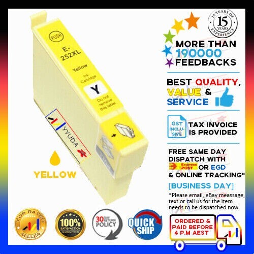 5x YYUDA NoN-OEM 254XL 252XL BK/C/M/Y Ink for Epson Work Force WF-7725 ...