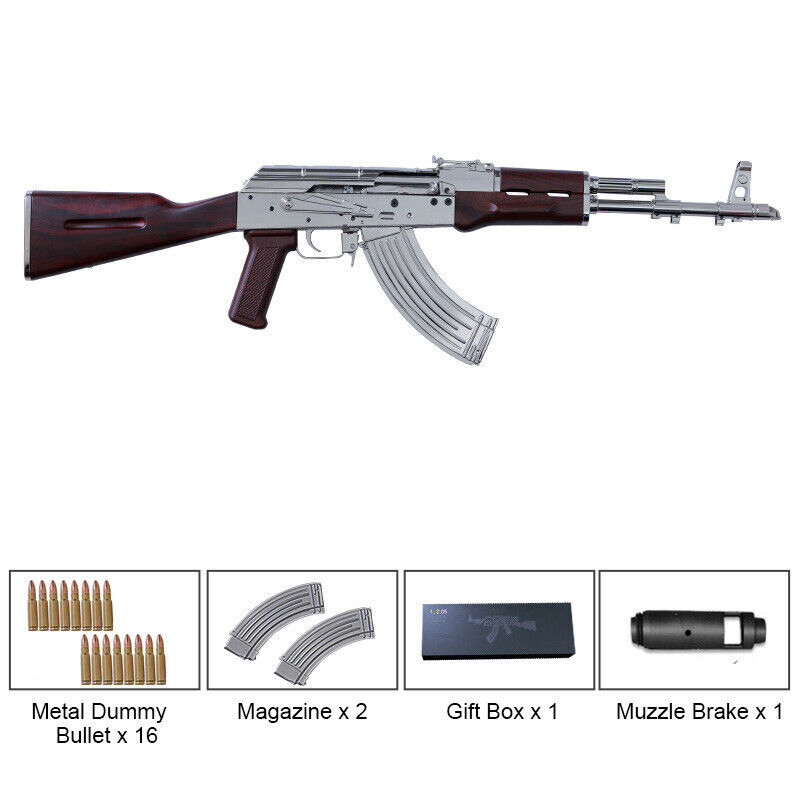 1:2 scale Alloy Army AK-47 Rifle Shell Eject Toy Gun ABS Mini Guns No ...