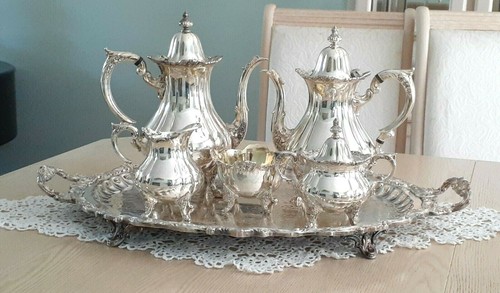 Beautiful Wallace #1200 Silverplated Coffee/Teapot Set with Sheridan ...