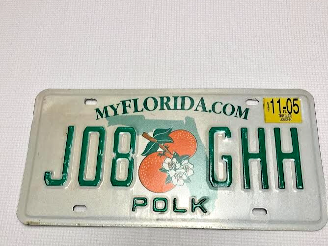 Florida Car Tag-Polk County-Tag# J08 GHH-November 2005 with Trailer ...