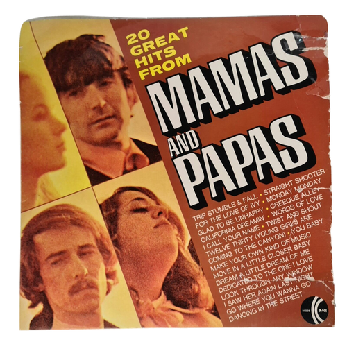 K-Tel NA-508 🖸 20 GREATEST HITS - MAMAS AND PAPAS 🖸 12" Vinyl Record LP ...