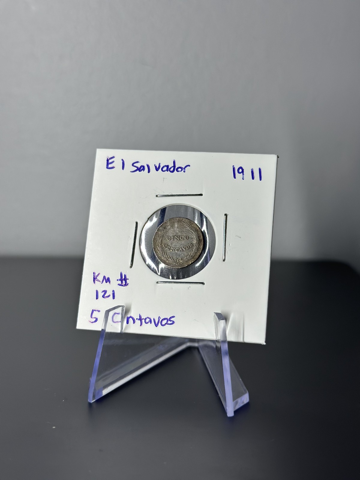 1911 El Salvador 5 Centavos Silver Coin KM# 121 – Small Ex-Jewelry ...