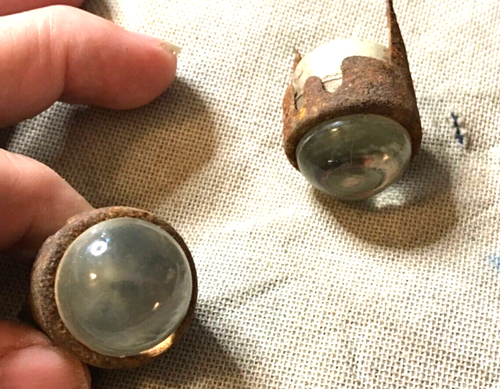 Cat eye Glass Marble Sign Reflectors Reflector Jewel Railroad Stop Road ...