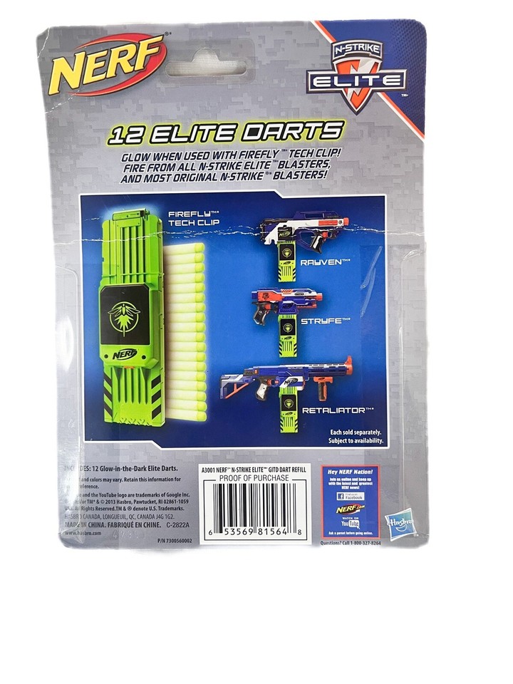 NEW 2013 Nerf Firefly Tech Glow in the Dark Darts 12 Piece Glow Darts ...