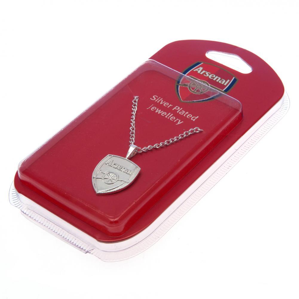 Arsenal FC Large Silver Plated Pendant & Chain Merchandise Gift Ideas ...