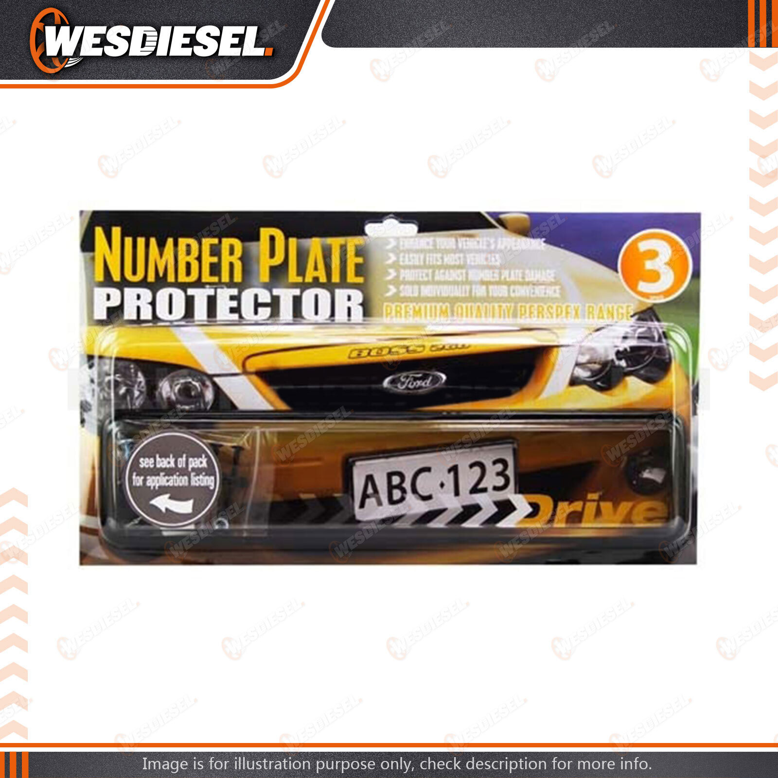 Drive Perspex Plate Protector - 372mm x 83mm Fits Front of Vehicle ...