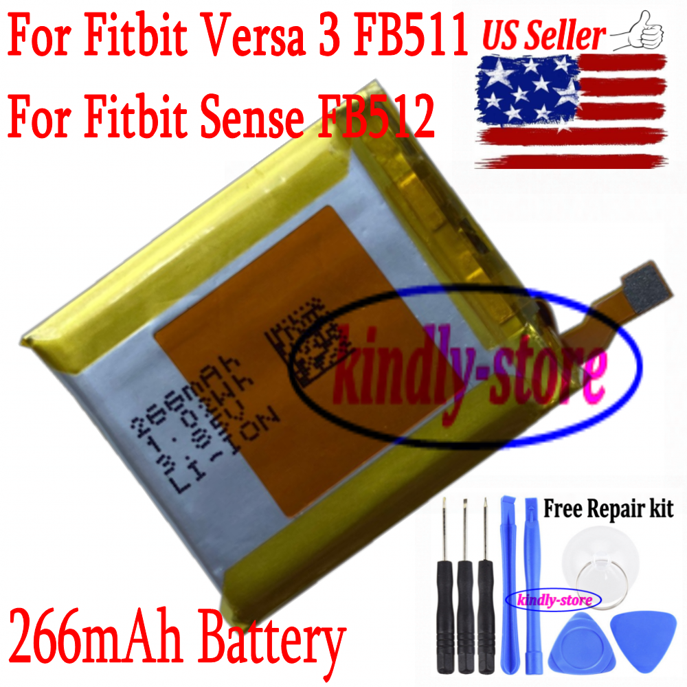 USPS For Fitbit Versa 3 FB511 & For Fitbit Sense FB512 Original 260mAh ...