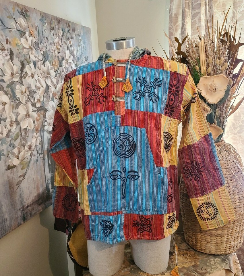 Patchwork top Hoodie patchwork pullover Bohemian Nepal | eBay