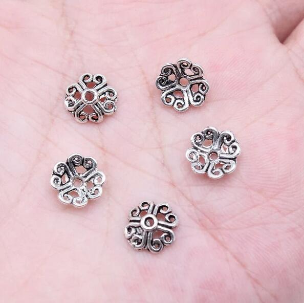50pcs 8x3mm Alloy Charm Bead Caps For Jewelry Making DIY Jewelry ...