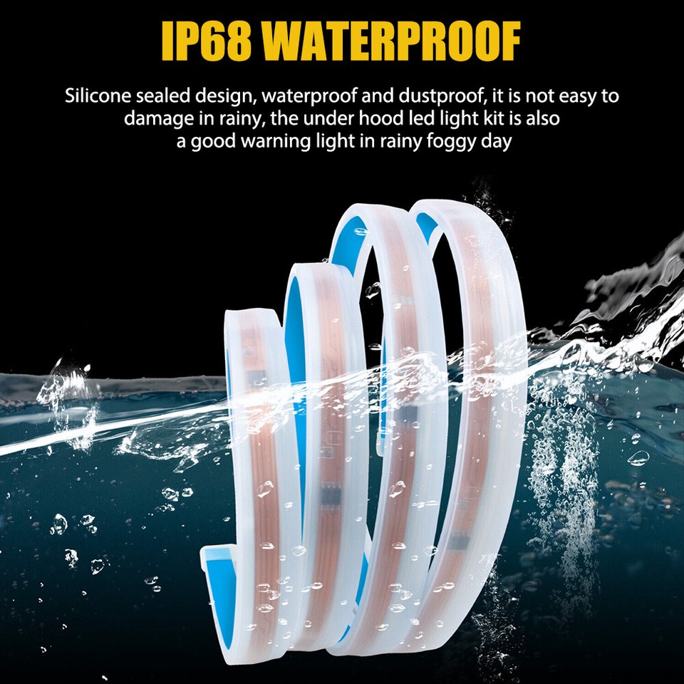 Flexible Car Hood LED Meteor Strip Lights Dynamic Scan Start Up Hood ...