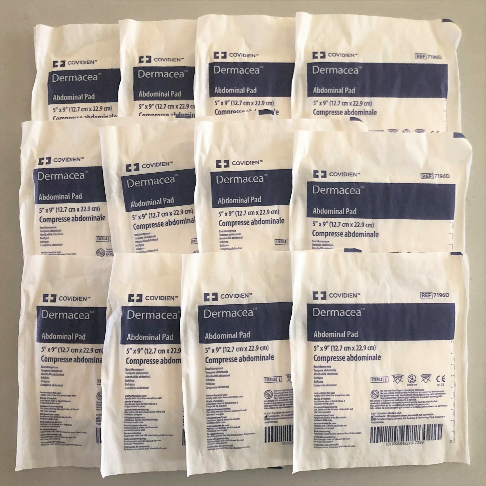 Covidien+Dermacea+Sterile+Abdominal+Pad+-+Pack+of+12%2C+5x9%22+%287196D ...