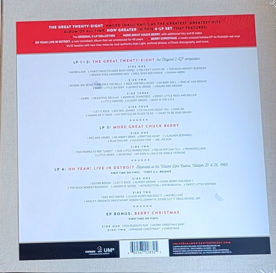 CHUCK BERRY THE GREAT 28 SUPER DELUXE VINYL 4-LP BOXED SET " NEW ...
