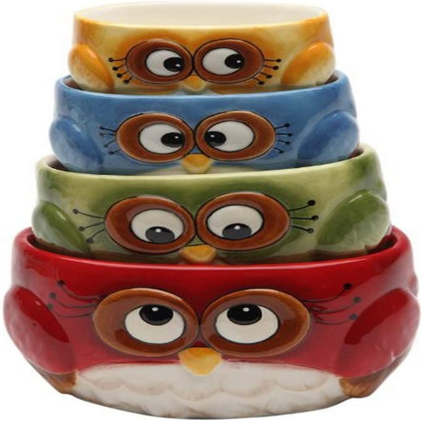 Cosmos gifts Measuring Cup Set Owl Design red green blue yellow Medium ...