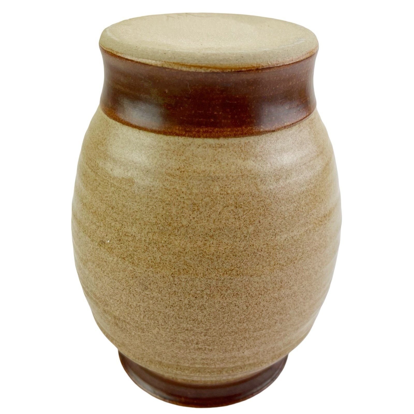 Vintage Art Pottery Wild Rice Jar Crock Jug Canister Cork Lid Stoneware ...