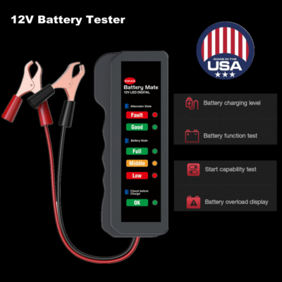 Automotive 12V Led Battery Tester Car Battery Health Statue Voltage ...