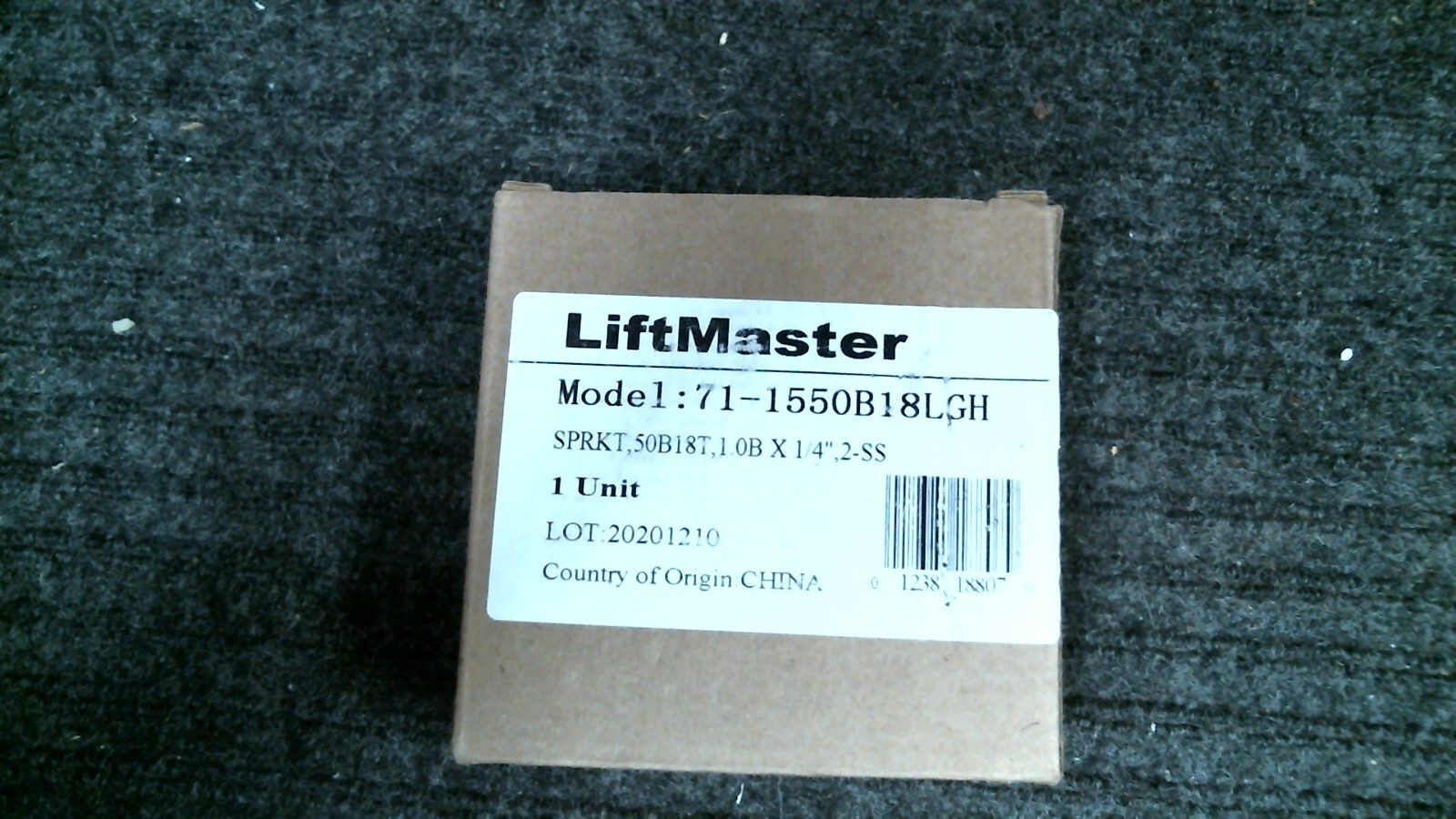 Liftmaster 71-1550B18LGH Sprocket 18 Tooth 1" Bore B Type 50B18T Garage ...