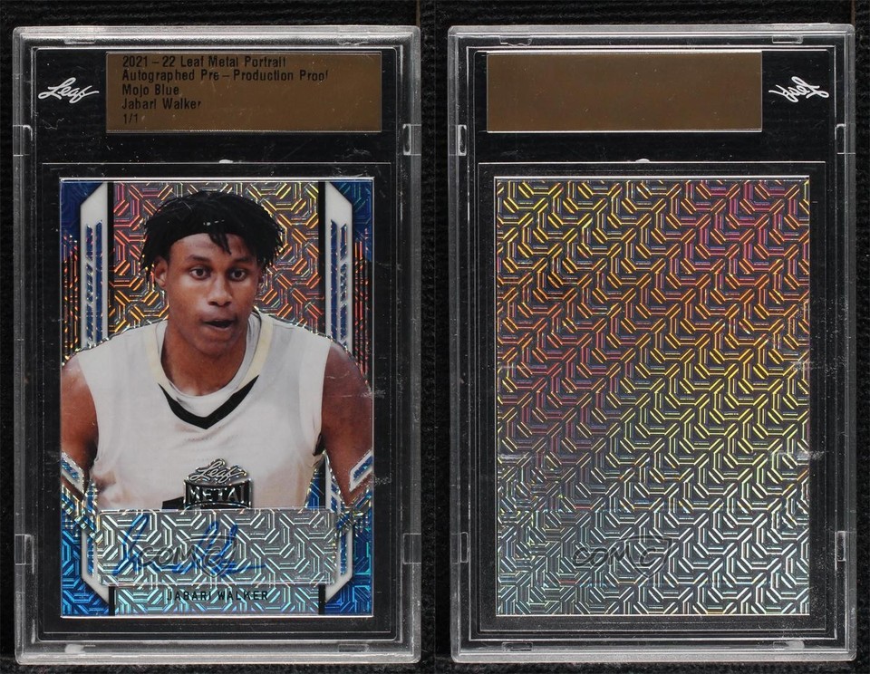 2021-22 Leaf Metal Pre-Production Proof Blue Mojo 1/1 Jabari Walker ...