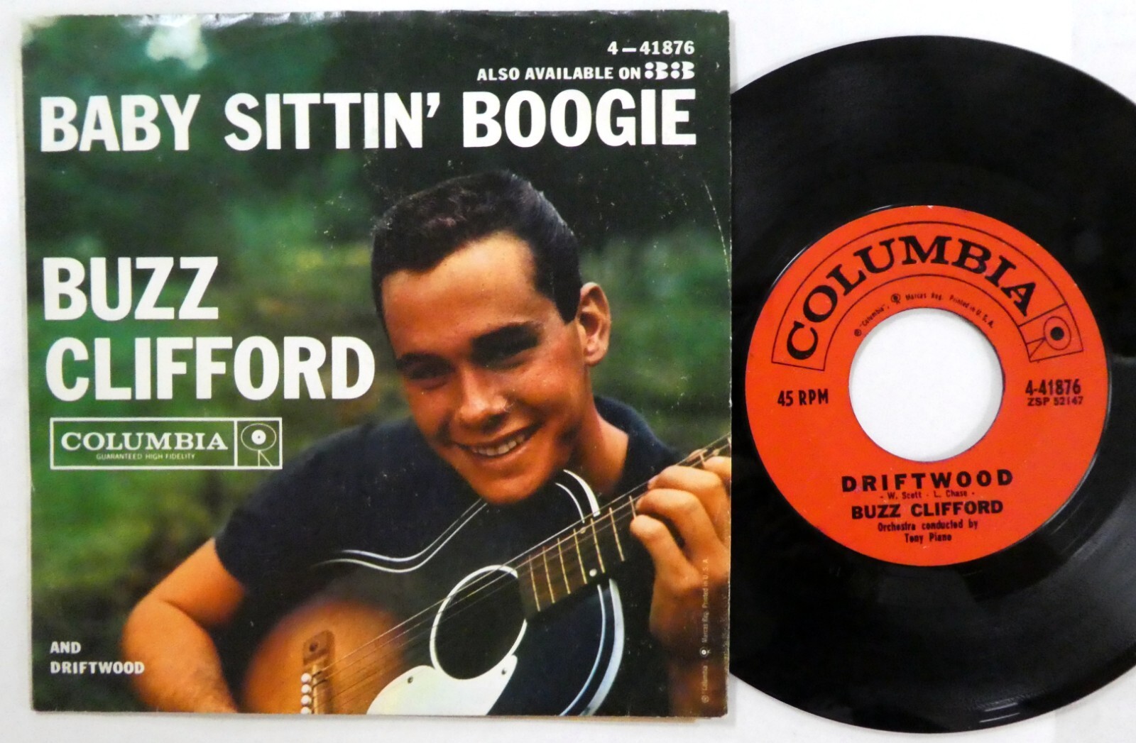 BUZZ CLIFFORD 45 Baby Sittin' Boogie / Driftwood COLUMBIA rock VG+ ...
