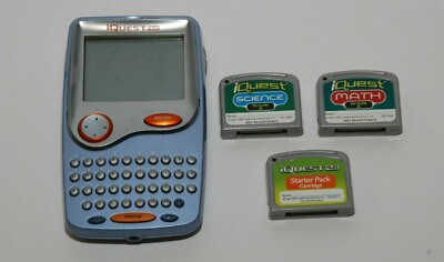 Leap Frog iQuest 4.0 Electronic Handheld Educational Game System + 3 ...