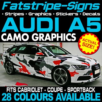 to fit AUDI A5 CAMO GRAPHICS STRIPES STICKERS DECALS COUPE SPORTBACK S5 ...