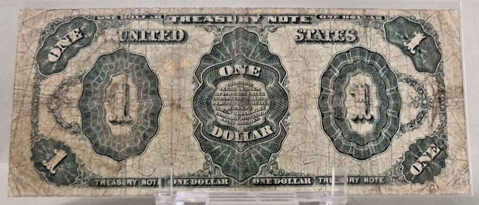 1891 $1 Dollar Treasury Bank Note-Fr351 Ser#34598962-Tillman-Morgan ...