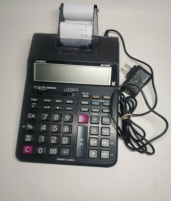 Casio Mini Desktop Printing Calculator 12 Digit Display 2 Color (HR ...