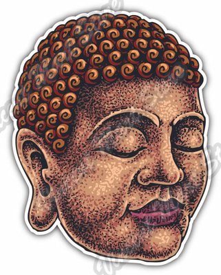 Gautama Buddha Head Buddhism Yoga Meditation Car Bumper Vinyl Sticker ...