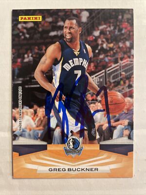 2009 Panini Greg Buckner Autographed Card Dallas Mavericks #160 CB1121 ...
