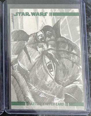2008 Topps Star Wars Clone Wars Sketch Yoda Artist Kyle Babbitt | eBay