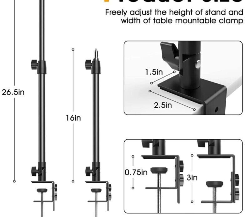 SVOPY Adjustable Desk Mount Stand - Adjustable Aluminum Desktop Light ...