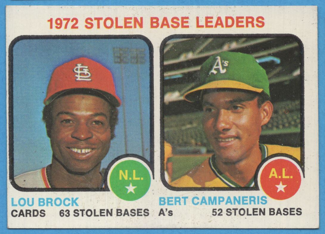 1973 Topps 1972 Stolen Base Leaders St. Louis Cardinals/Oakland ...