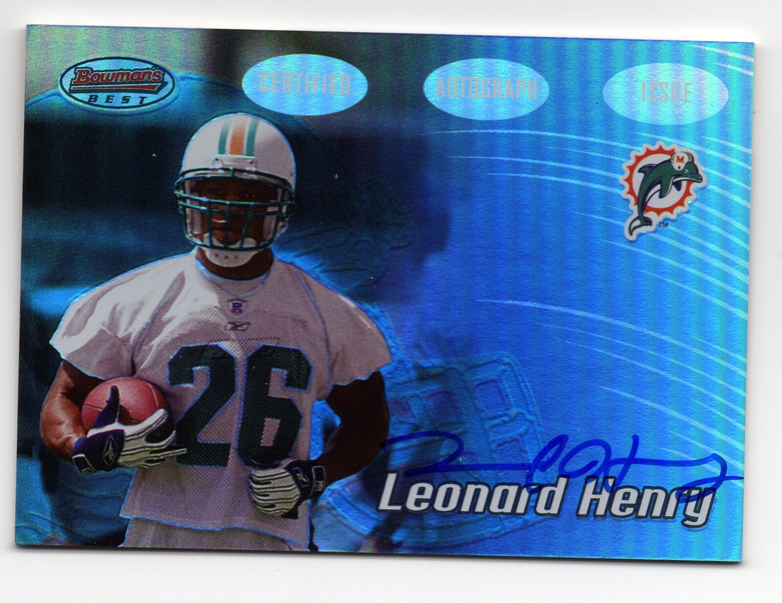 2002 Bowman's Best Leonard Henry Autograph RC - Miami Dolphins | eBay