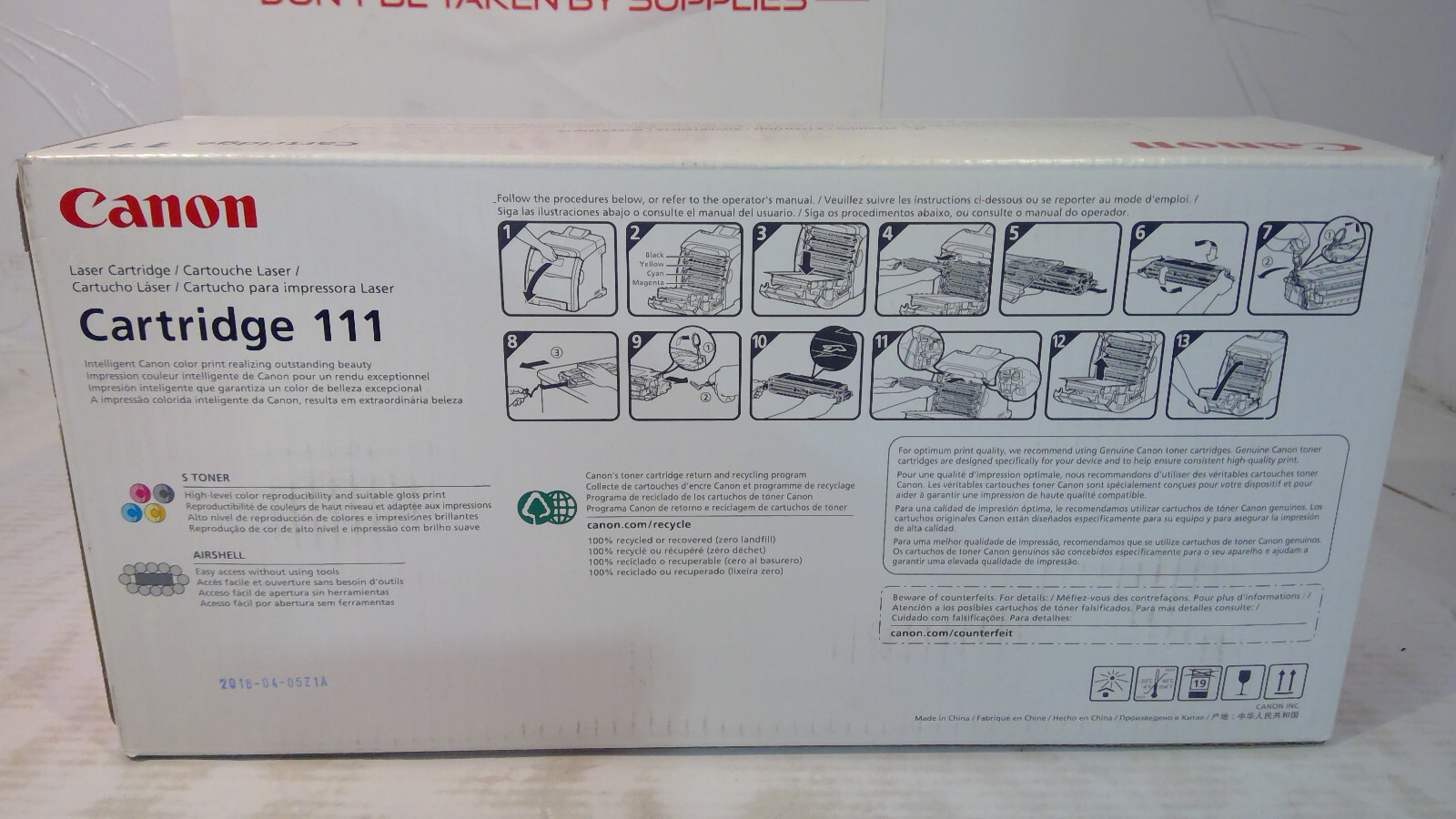 Genuine Canon 111 LBP5300/MF9280c Cyan Toner Cartridge 1659B001 ...