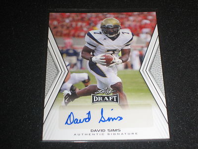 DAVID SIMS 2014 LEAF DRAFT ROOKIE SIGNED AUTOGRAPHED CARD #A-DS1 G-TECH ...